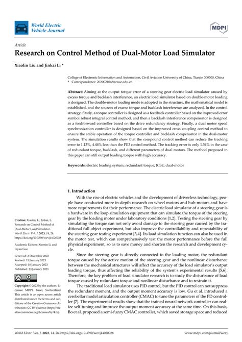 Pdf Research On Control Method Of Dual Motor Load Simulator