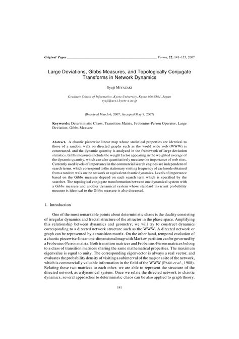 Pdf Large Deviations Gibbs Measures And Topologically Conjugate