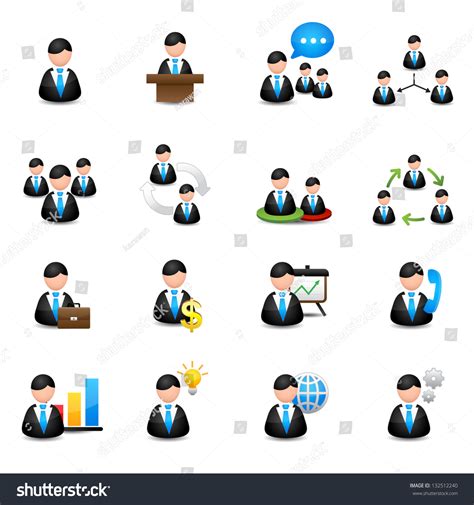 Management Icons Set Stock Vector Royalty Free Shutterstock