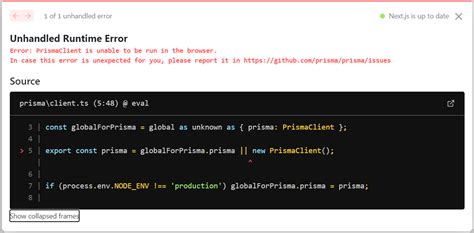prismaclient is unable to be run in the browser · issue 19425