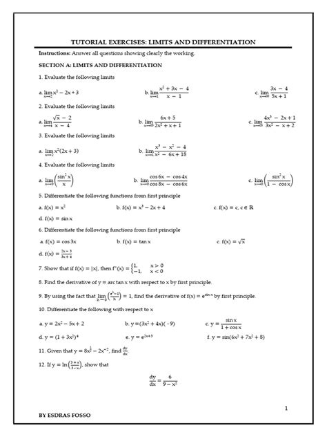 3 5 Tutorials On Differentiation Download Free Pdf Asymptote Analysis