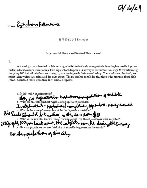 Lab1 E Lab 1 Answers Daniel Peng Name Psy 216