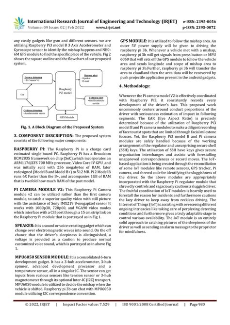 Drowsy Driving Detection System Using Iot Pdf