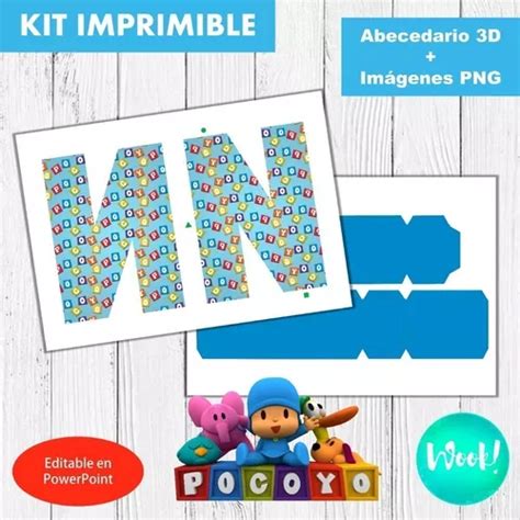 Kit Imprimible Letras 3d Editables Pocoyó Pdf En Venta En Paso Molino