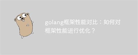golang框架性能对比：如何对框架性能进行优化？ 叮当号