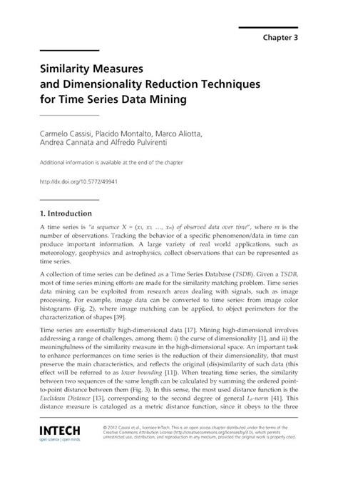 Pdf Similarity Measures And Dimensionality Reduction · Similarity