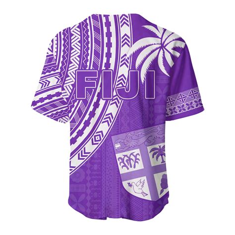 Fiji Rugby Sevens Baseball Jersey Fijian 7s Tapa Polynesian Purple Lt13