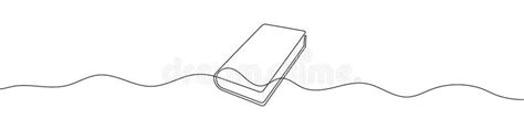 Continuous One Line Drawing Silhouette Of Book The Book Linear Icon