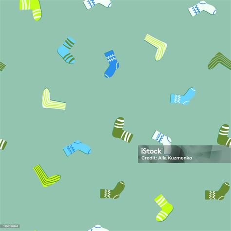 현대적인 컬러풀 한 양말과 매끄러운 패턴 낙서 스타일의 트렌디 한 액세서리 다양한 면 발 천 초대 카드 직물 직물 직물 웹 및 인쇄만화 양말 벡터 일러스트레이션 0명에 대한