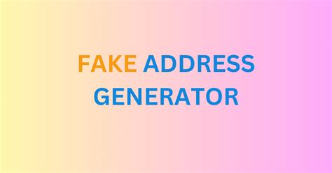 Fake Address Generator Tokyo Get Random Address Instantly