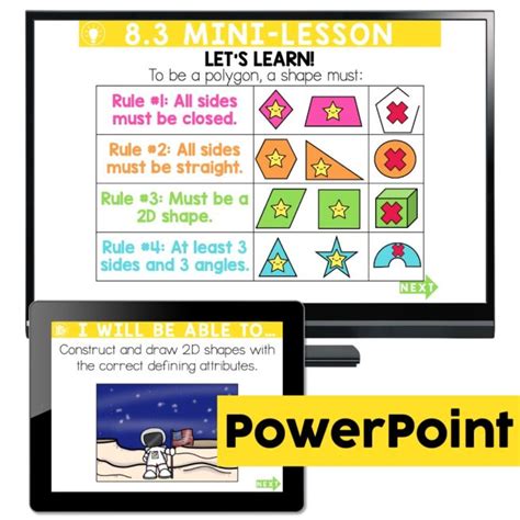 Lucky To Learn Math 2d Shapes Lesson 83 Teaching Slides