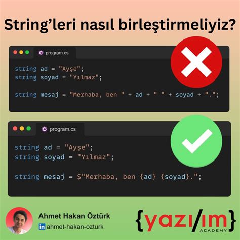 Ahmet Hakan Öztürk Linkedin‘de Csharp Dotnet Yazilimgelistirme Programlama Yazilimacademy