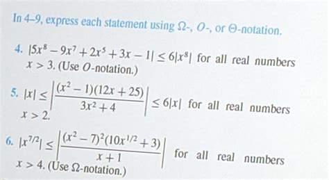 in 4 9 ﻿express each statement using Ω o ﻿or