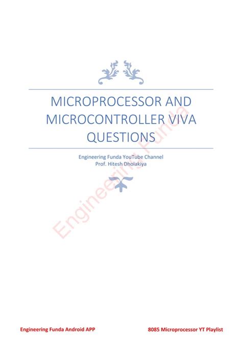 Microprocessor Microcontroller Interview And Viva Questionpdf