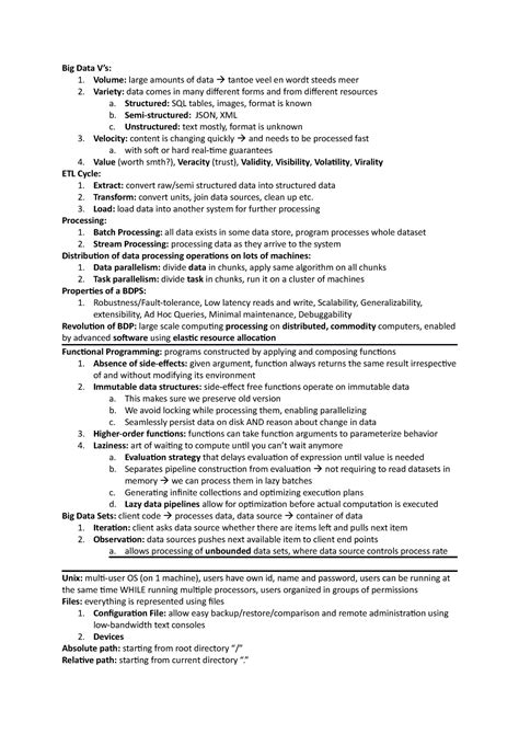Big Data Processing Compact Summary Big Data Vs Volume Large Amounts Of Data Tantoe Veel