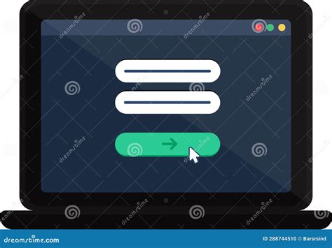 Login And Password Website On Portable Laptop Stock Vector Illustration Of Digital Navigation