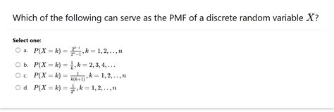 Solved Which Of The Following Can Serve As The PMF Of A Chegg