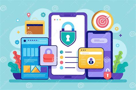 Colorful Illustration Of A Mobile Phone With Customizable Encryption