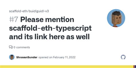 Please Mention Scaffold Eth Typescript And Its Link Here As Well · Issue 7 · Scaffold Eth