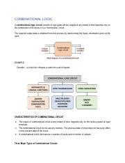 Understanding Combinational Logic Circuits Types Course Hero