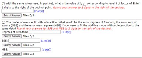 solved a two way analysis of variance model with interaction