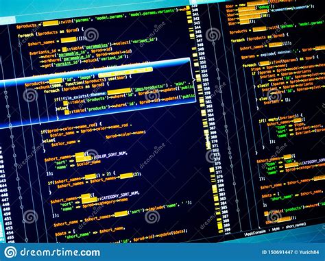 Php In Code Editor Web Developing On The Php Language Macro Stock Image Image Of Designer