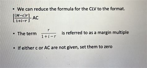 Solved When Do We Use The Clv Margin Multiple Method Vs The