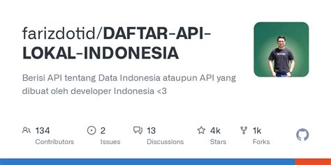 Daftar Api Lokal Indonesiadatahealthidjson At Master · Farizdotid