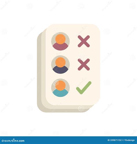 checklist with people icons showing selection and rejection status