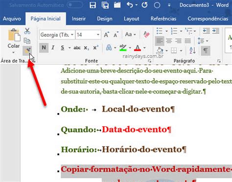 Copiar Formatação No Word Rapidamente E Colar Em Outra Parte Rainy