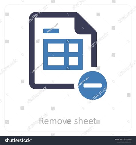 Remove Sheet Excel Icon Concept Stock Vector Royalty Free 2205002669 Shutterstock