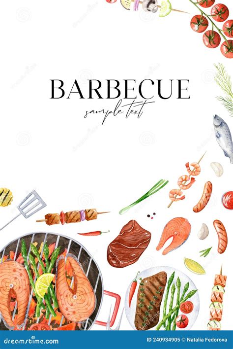 Lets Bbq Barbecue Invitation Vector With Paper Plate On Checkered