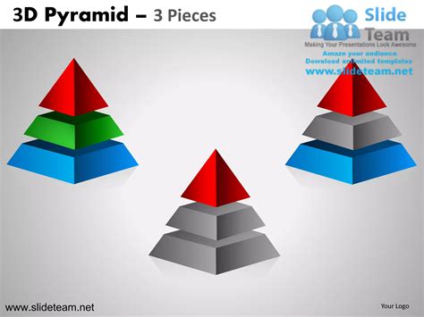 D Pyramid Stacked Shapes Chart Pieces Powerpoint Presentation Templates PDF
