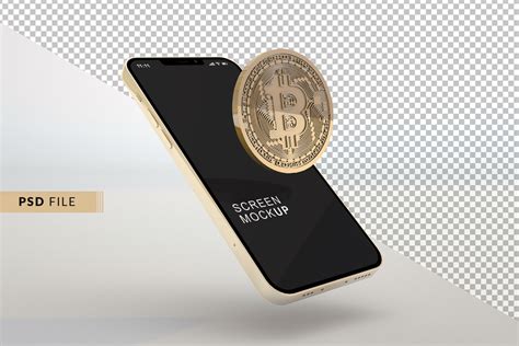 Bitcoin Cryptocurrency With Smartphone Mockup PSD