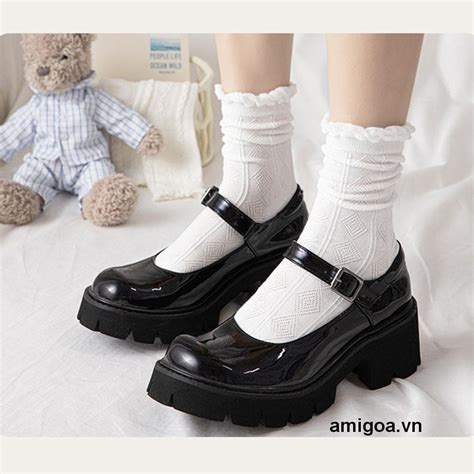 Tất cổ cao vớ cổ cao nữ trắng vải cotton co giãn thời trang Hàn Quốc Shopee Việt Nam