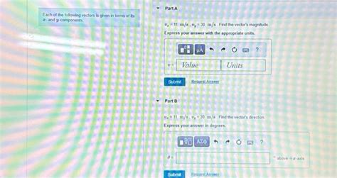 Solved Each Of The Following Vectors Is Given In Forms Of Chegg Com