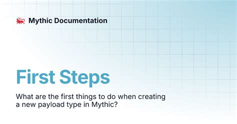 First Steps Mythic Documentation First Steps Mythic Documentation