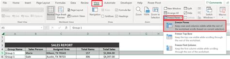 how to freeze top row and first column in excel