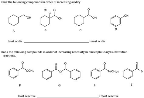 Rank The Following Compounds In Order Of Increasing Acidity Oh Oh Oh Oh Least Acidic Most Acidic