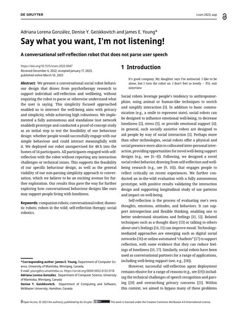 Pdf Say What You Want Im Not Listening A Conversational Self