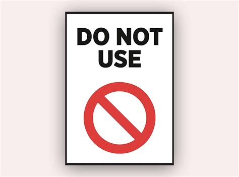 Do Not Use Signdo Not Use Sign Printableprintable Do Not Usedo Not