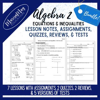 Algebra Solving Equations Inequalities Complete Unit Bundle TPT
