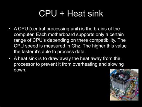 Technical Presentation Of Computer Components PPT