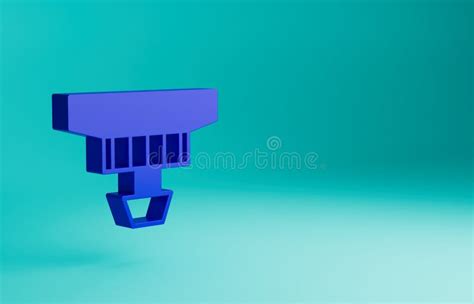 Blue Smoke Alarm System Icon Isolated On Blue Background Smoke