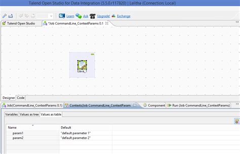 passing context parameters from command line to talend job