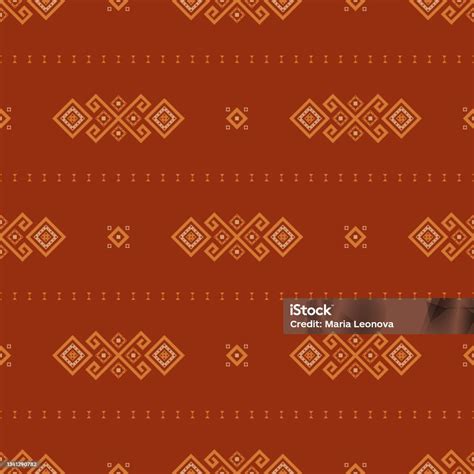 마름모와 사각형 벡터 보헤미안 패턴 직물 포장지 포장 및 벽지에 대한 민족 스타일의 빨간색과 주황색 화려한 기하학적 배경 고풍스런에 대한 스톡 벡터 아트 및 기타 이미지
