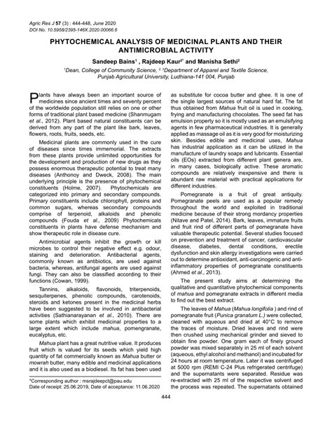 Pdf Phytochemical Analysis Of Medicinal Plants And Their Antimicrobial Activity