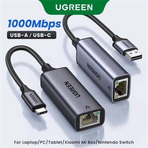 Ugreen Usb Ethernet Adapter Aluminum Usb 3 0 To Network Gigabit Rj45 Lan 10 100 1000 Mbps