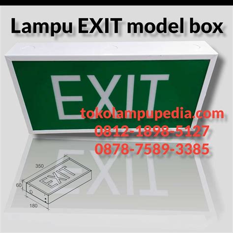 Lampu EXIT Model BOX UK 350 180 60 MM Toko Lampupedia
