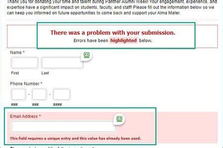 How To Fix The This Field Requires A Unique Entry Error On FIU Webforms FIU Core Resource Hub